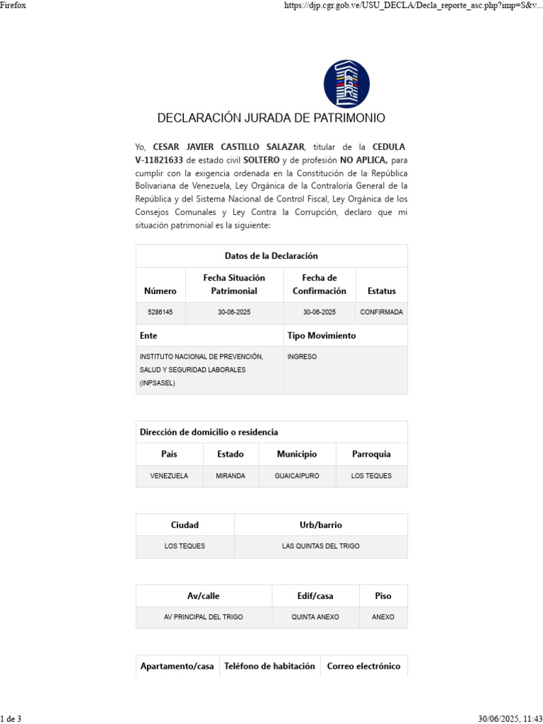 Decla Reporte Asc - PHP | PDF | Venezuela