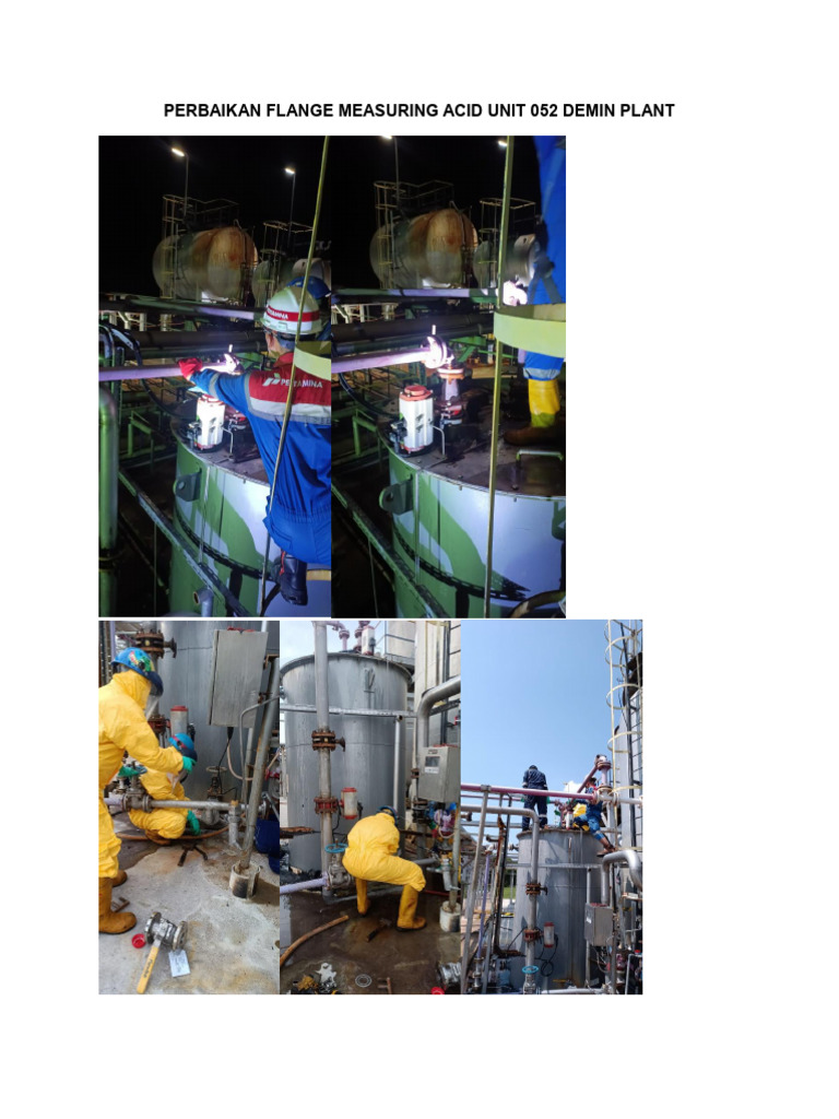 Perbaikan Flange Measuring Acid Unit 052 Demin Plant | PDF