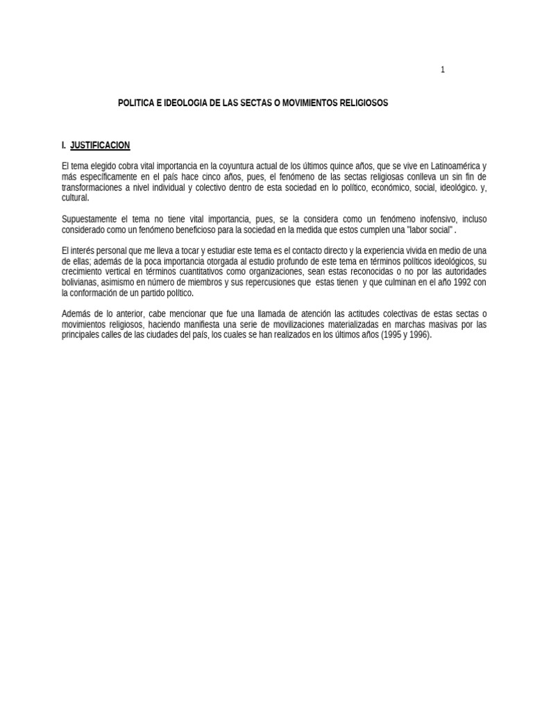 Ideología y Política de Sectas Religiosas | PDF | Ideologías | Secta