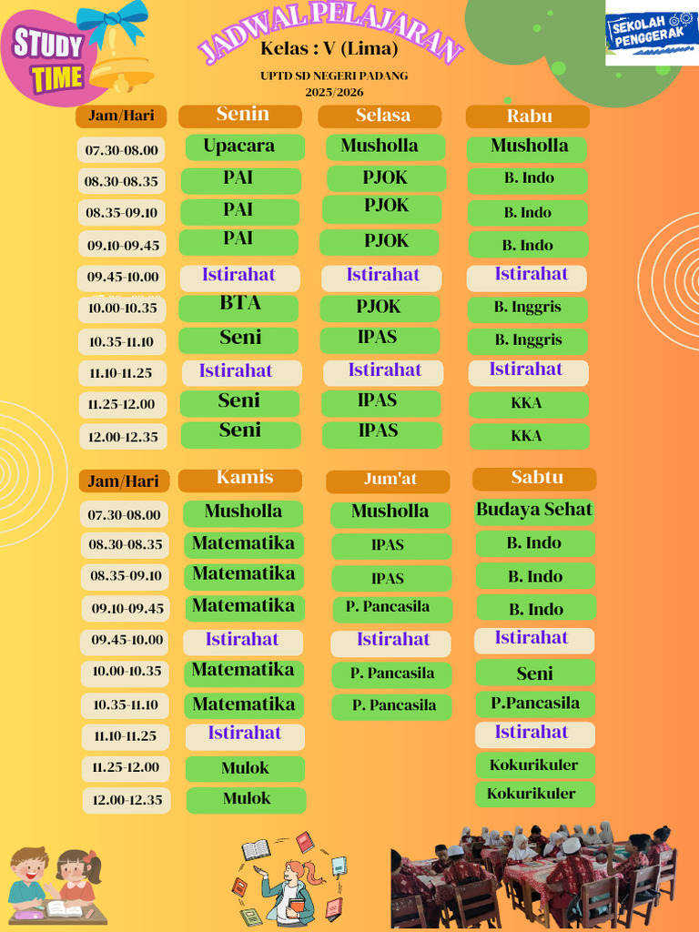 Salinan Dari Jadwal Pelajaran Kelas Estetik Lucu Krem Hijau Coklat | PDF