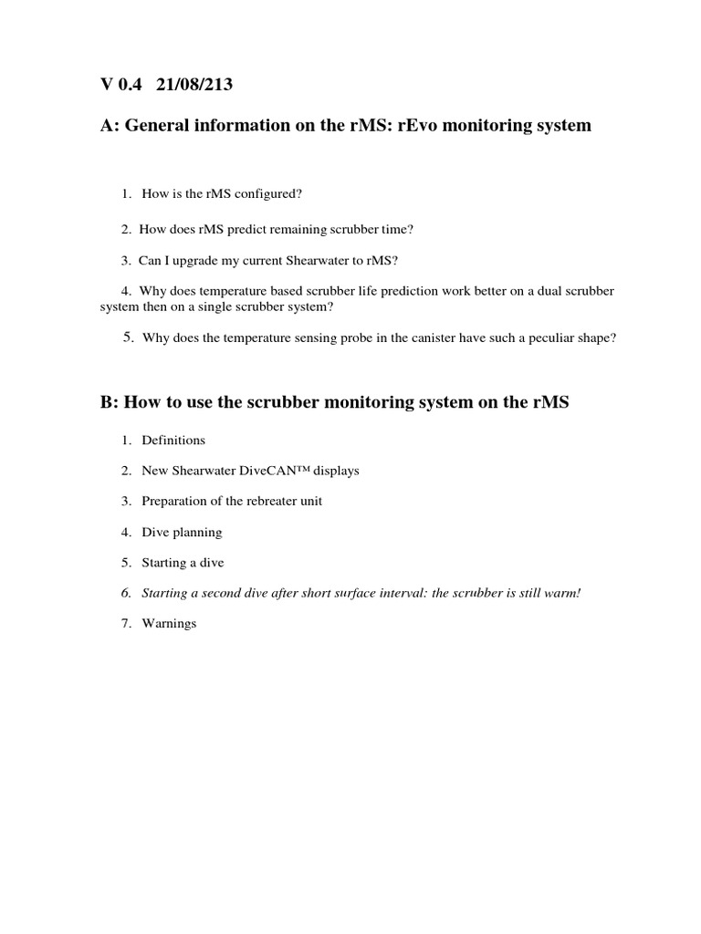 RMS and How To Use The Scrubber Monitoring System V4 | PDF | Underwater ...