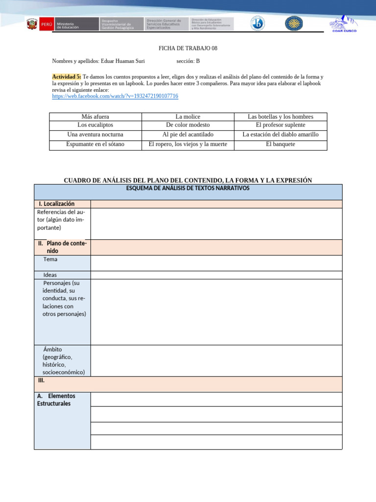Ficha de Trabajo 08 | PDF