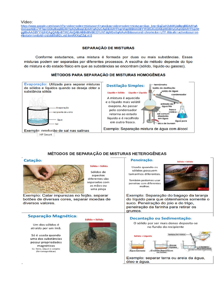 Separação de Misturas | PDF