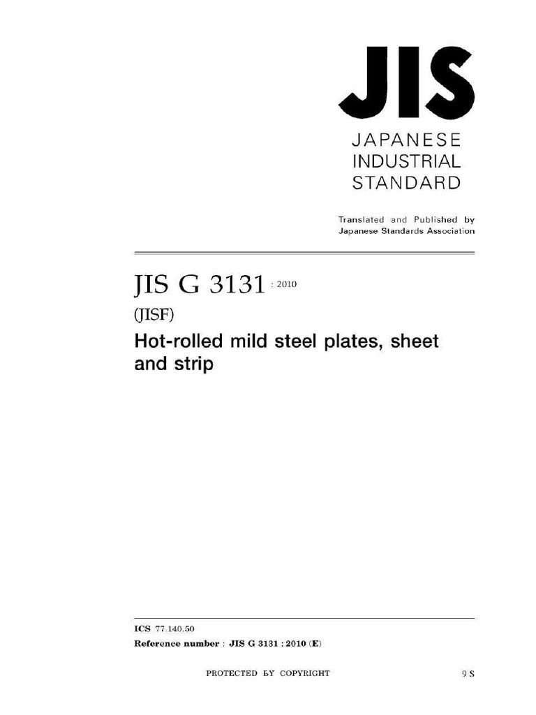 Jis G 3131-2010 - SPHC | PDF