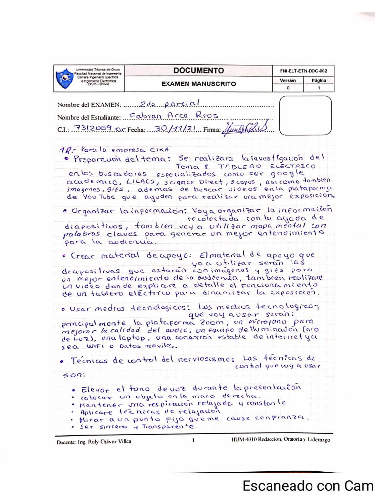 Arce Ríos Fabián 2do Parcial HUM | PDF