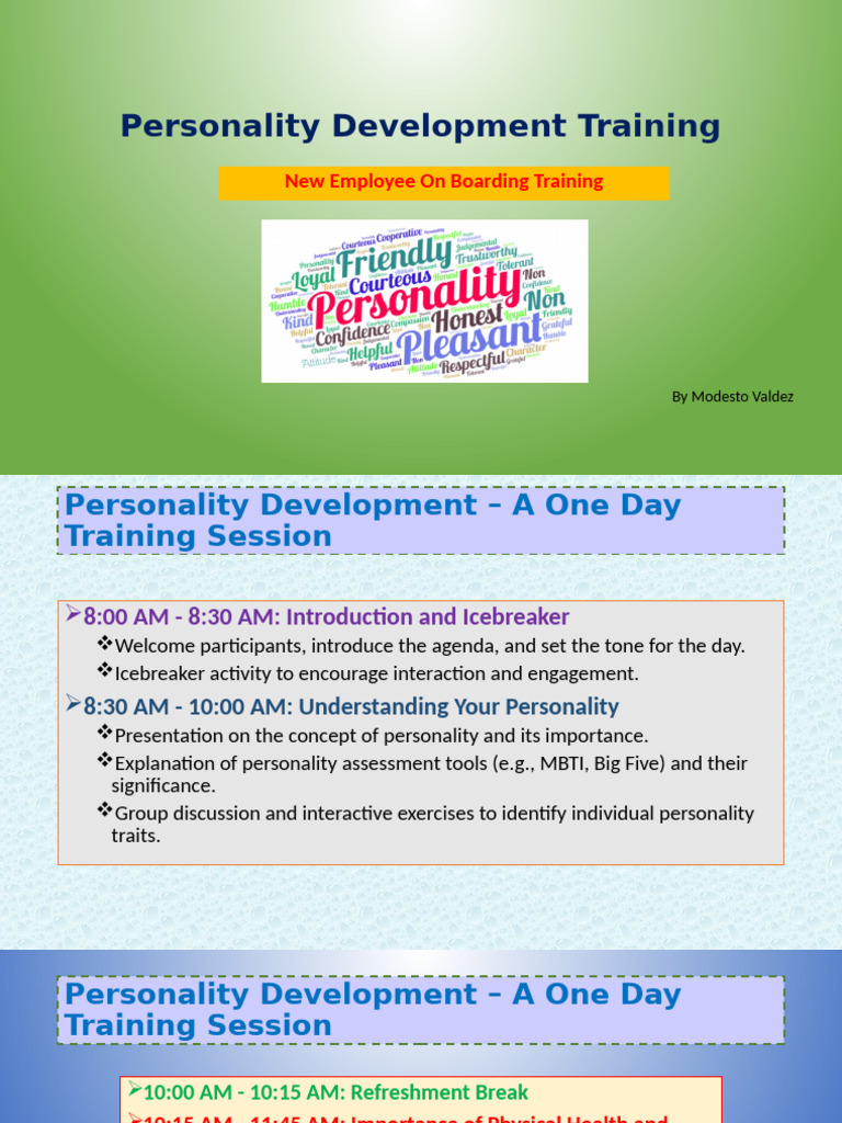Personality Development Training | PDF | Goal | Well Being