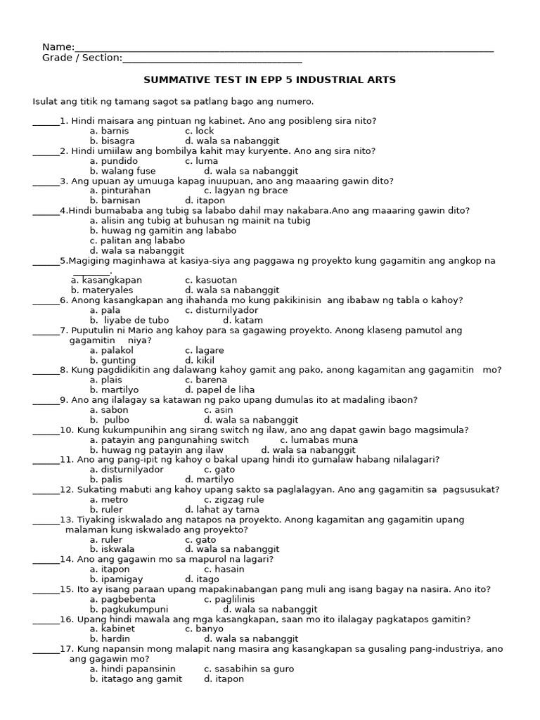 Epp-5 Industrial-Arts | PDF