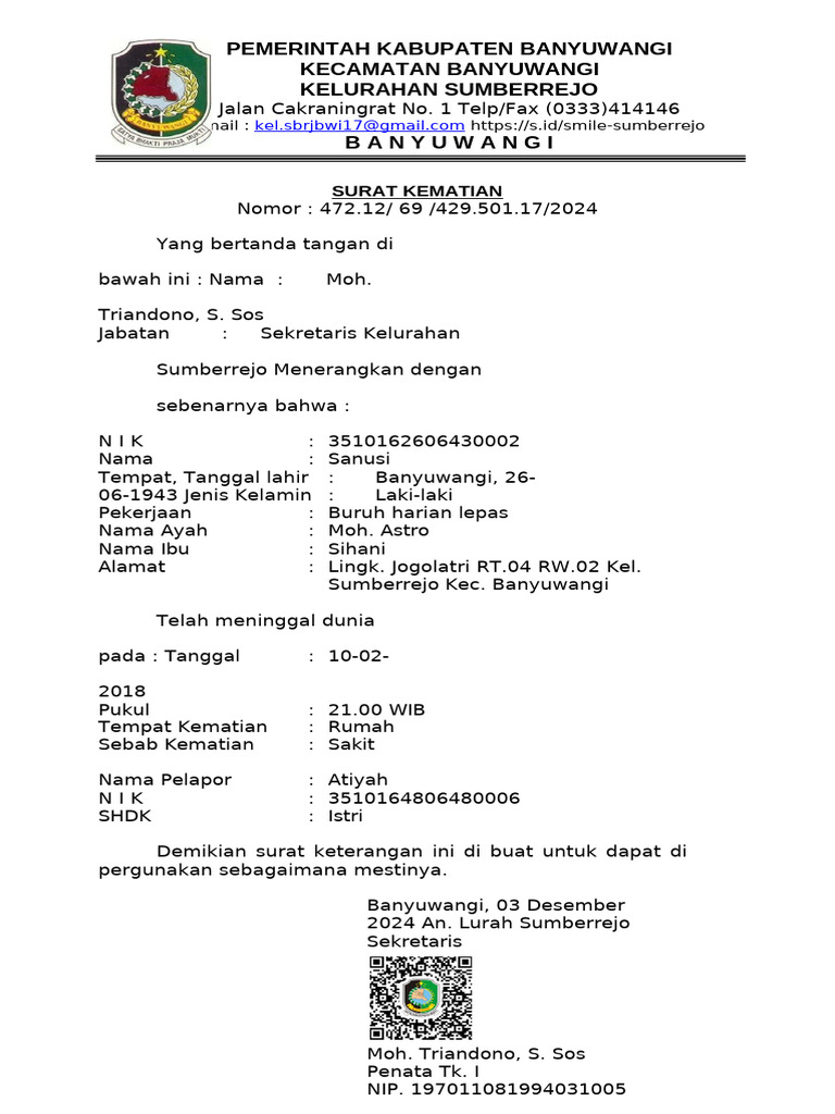 Ket Kematian Form | PDF