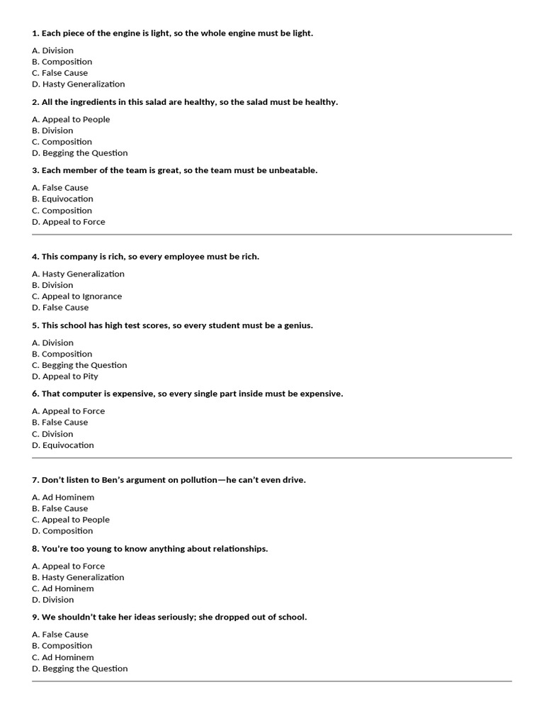 Common Logical Fallacies Explained | PDF