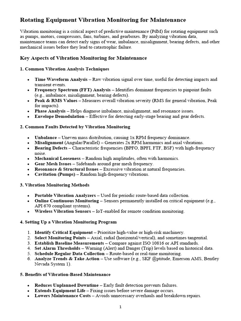 Vibration Monitoring for Rotating Equipment | PDF | Mechanical ...