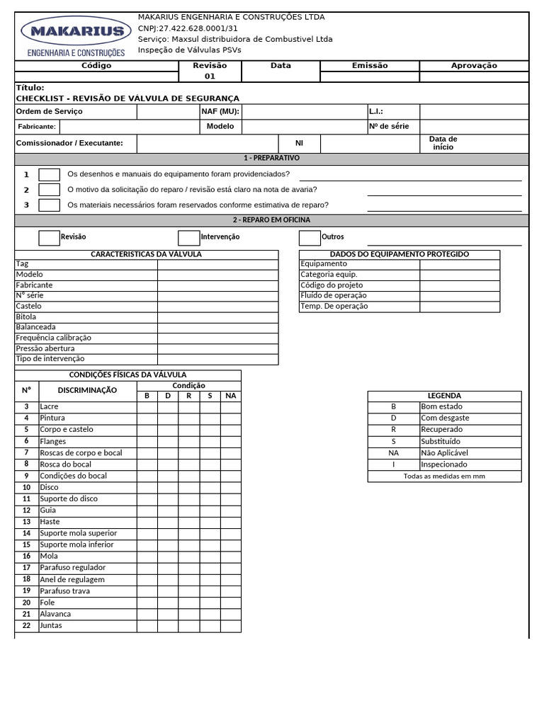 Check List Psv's | PDF