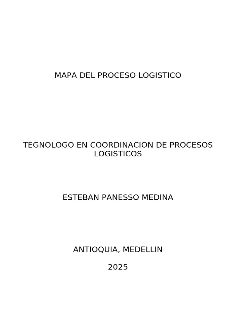 Mapa del Proceso Logístico Eficiente | PDF
