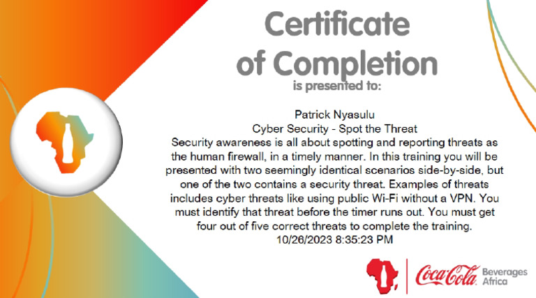 Cyber Security Spot The Threat Patrick Nyasulu 26102023 0835 | PDF