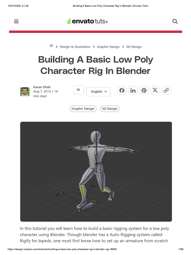 Low Poly Character Rigging in Blender | PDF | Blender (Software)