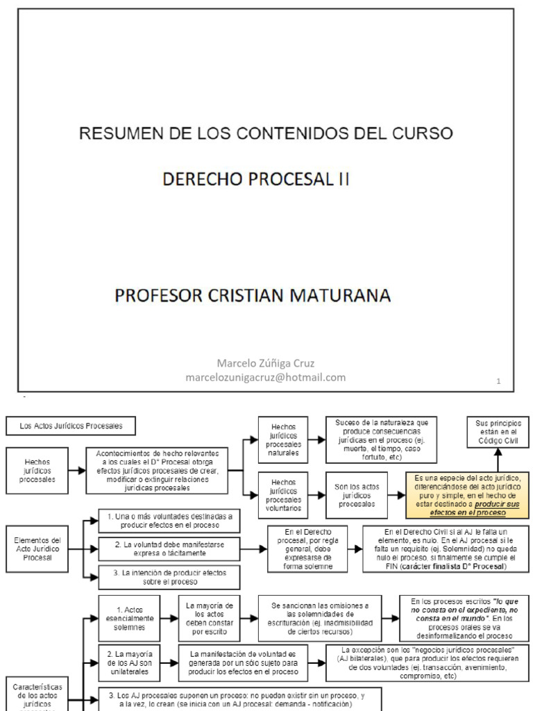 Esquemas Derecho Procesal II Por Marcelo Zúñiga | PDF | Sentencia (ley) | Demanda judicial
