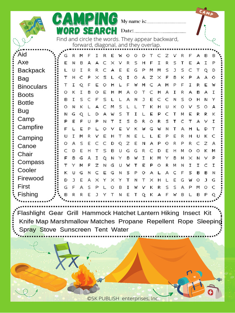 Camping | PDF | Camping | Word Search