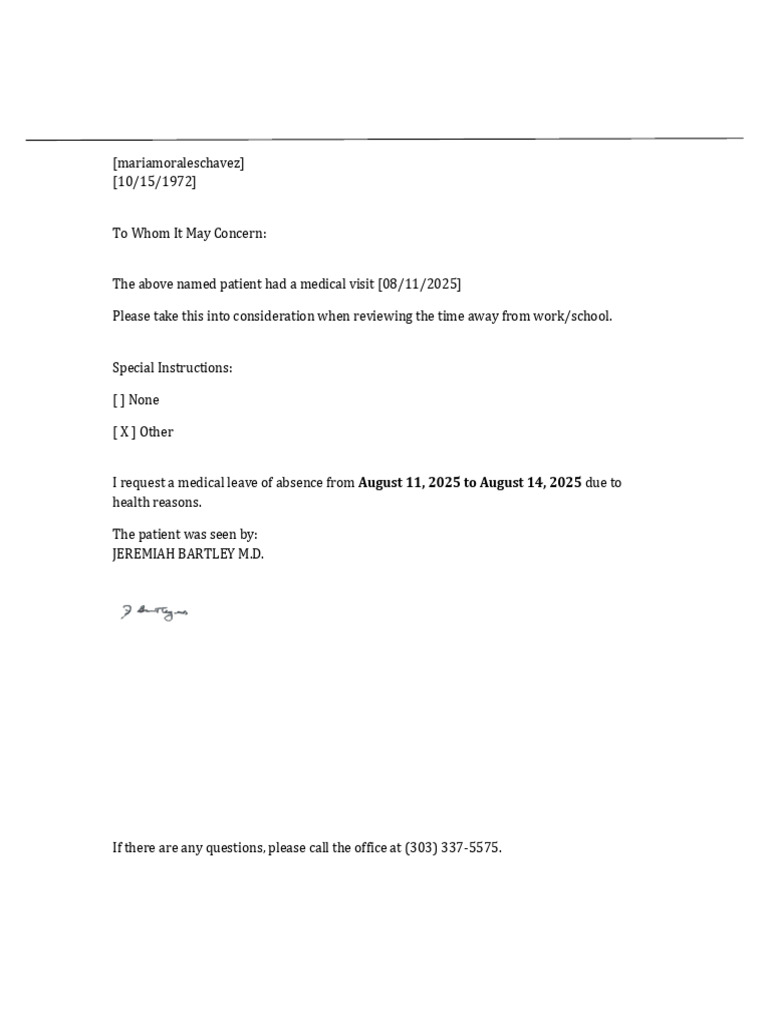 Medical Note | PDF