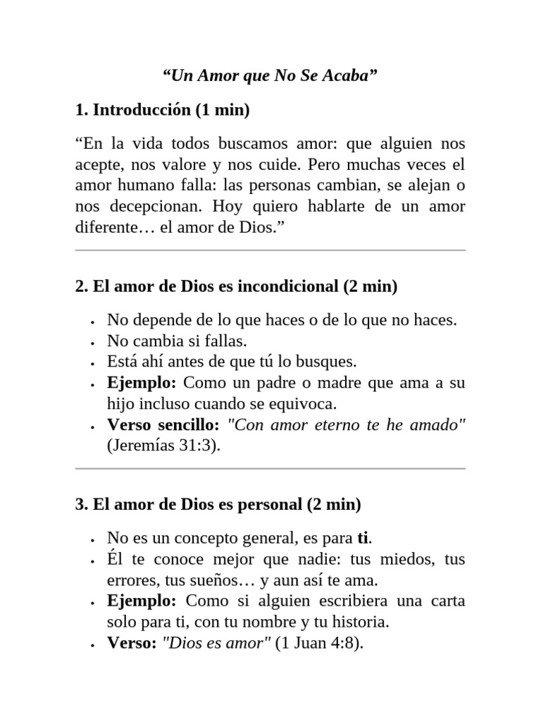 El Amor de Dios Nunca Se Acaba | PDF | Amor | Dios