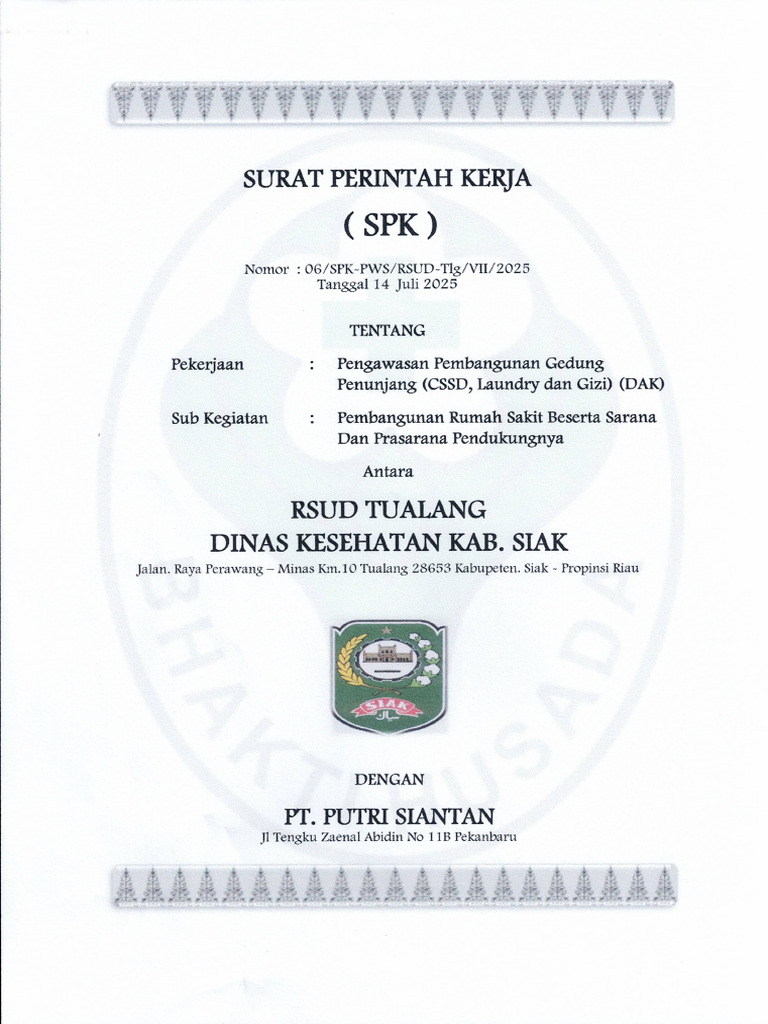 SPK Gedung Penunjang (DAK) | PDF