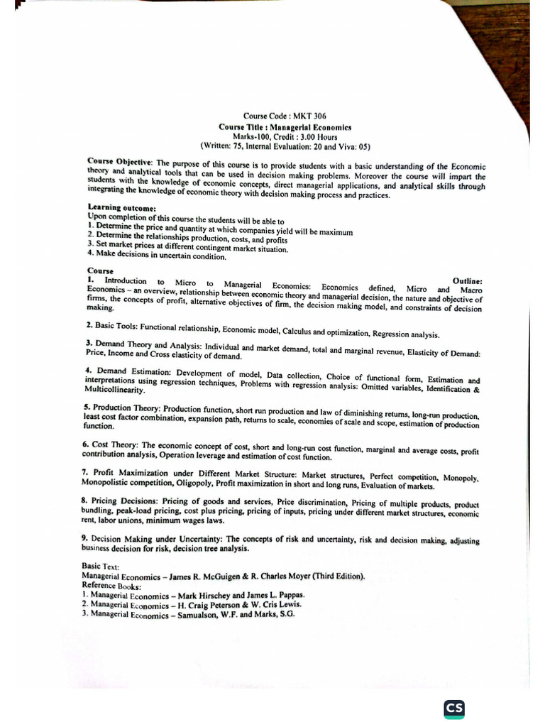 6th Semester Syllabus | PDF