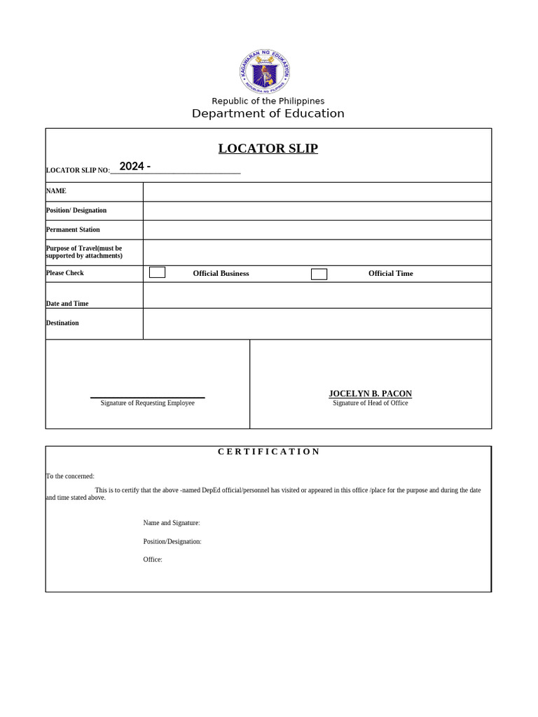 Locator Slip | PDF