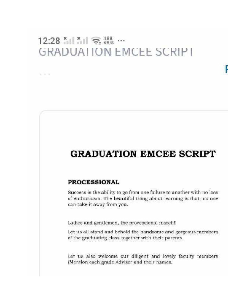2025 Graduation Script | PDF