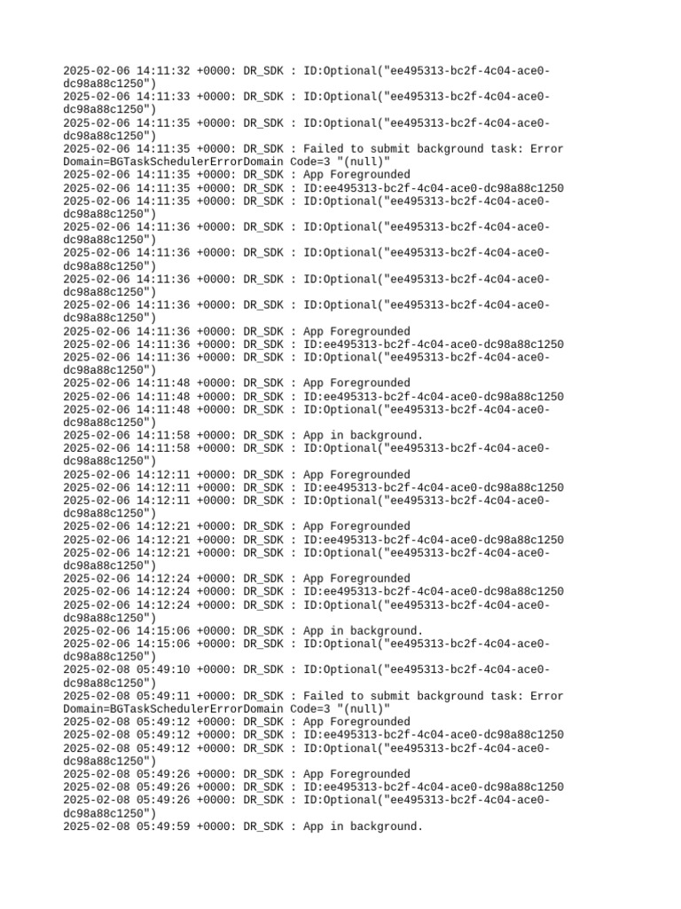 DR_SDK Background Task Errors | PDF