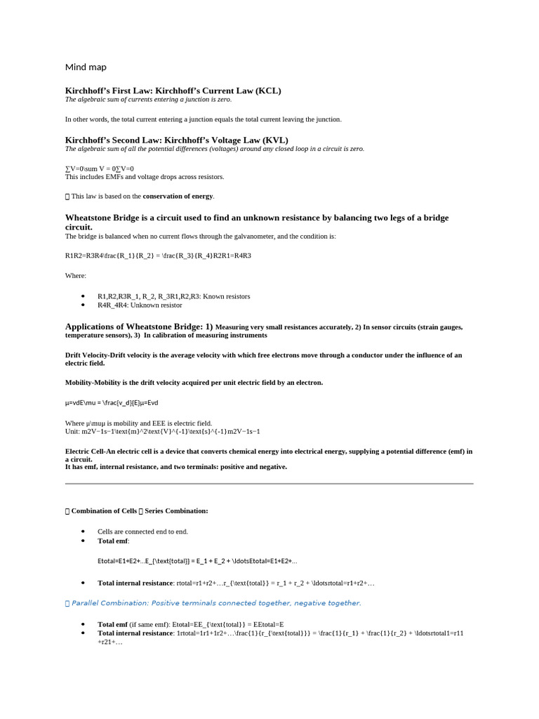 Mind Map Chap 3 Phy | PDF