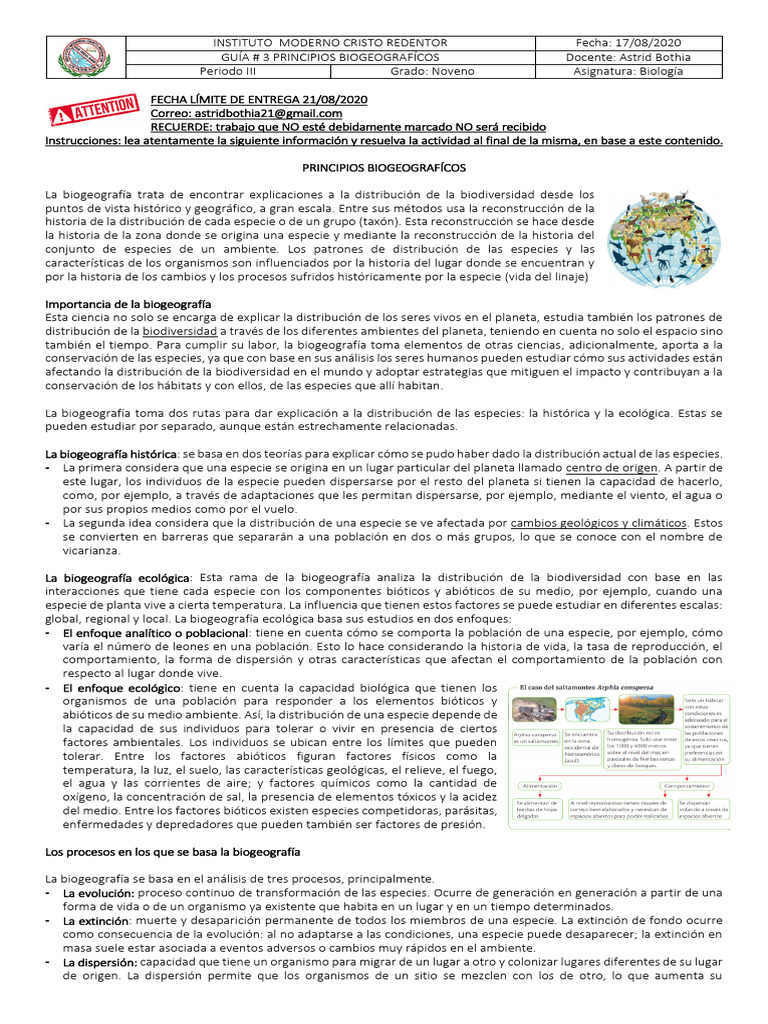 Ec 1 Aef | PDF | Biogeografia | Ecología