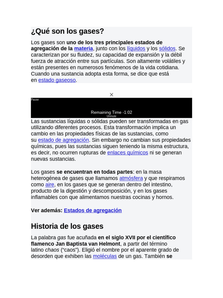 Qué Son Los Gases | PDF