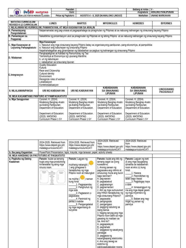Q1_AP_DLL_WEEK 8 | PDF