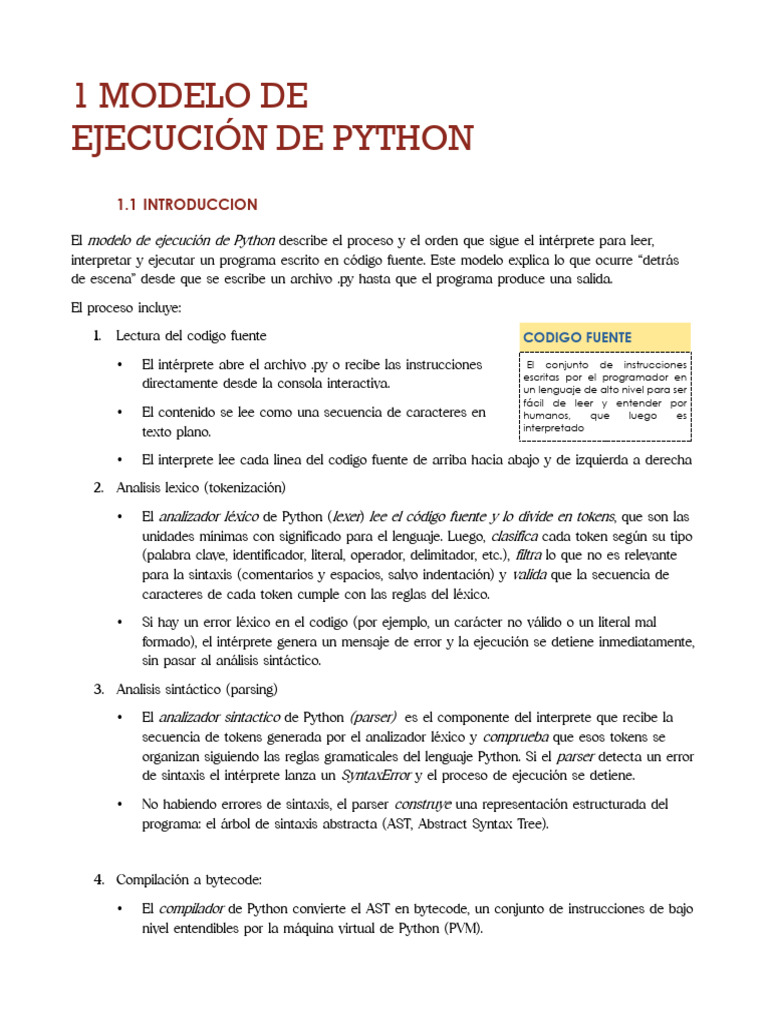 Modelo de Ejecución de Python | PDF | Programa de computadora ...