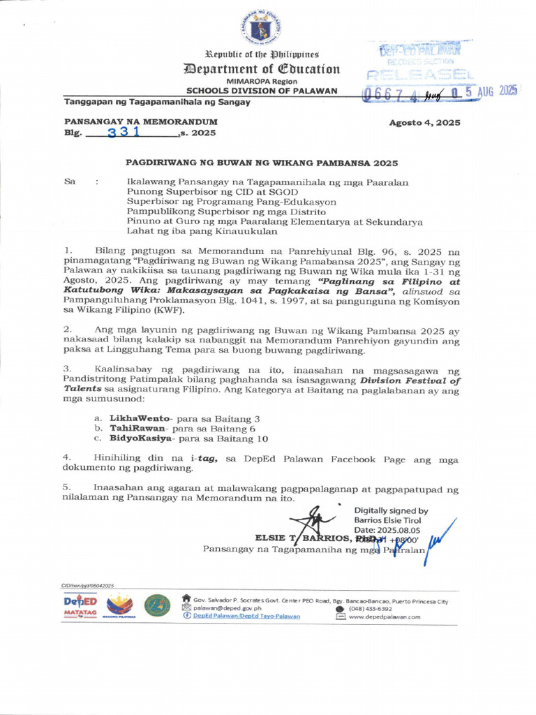 Pansangay-na-Memorandum-Blg.-331-s-2025-Pagdiriwang-ng-Buwan-ng-Wikang-Pambansa-2025-Ctl-No-6674 ...
