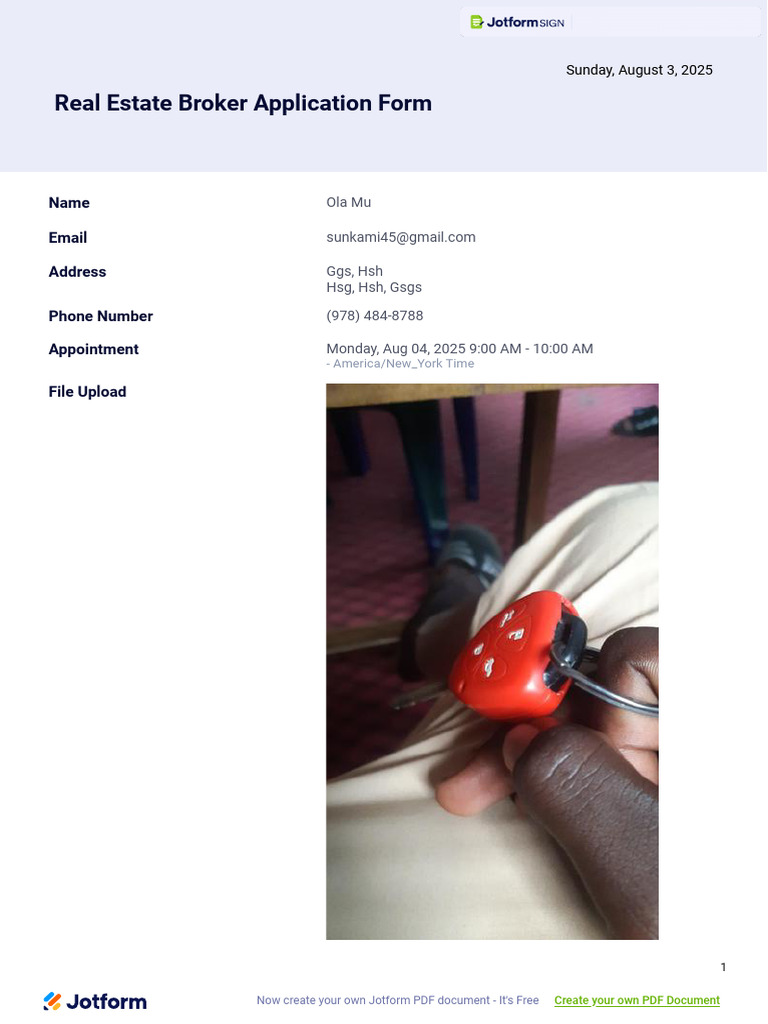 Real Estate Broker Application Form 6300337023119000890 WithoutAudit | PDF
