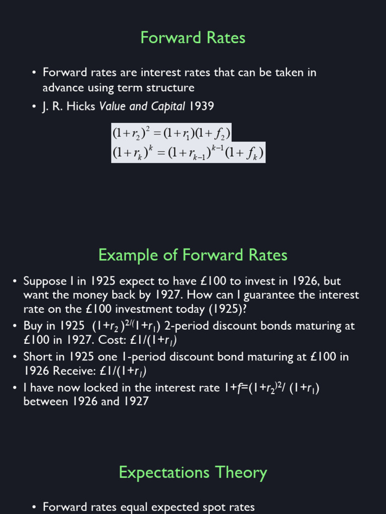 7 Forward Rates and Expectations Theory | PDF