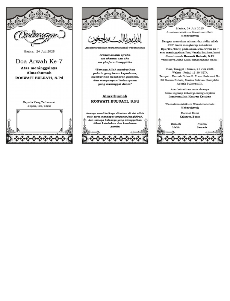 Undangan Tajiah | PDF