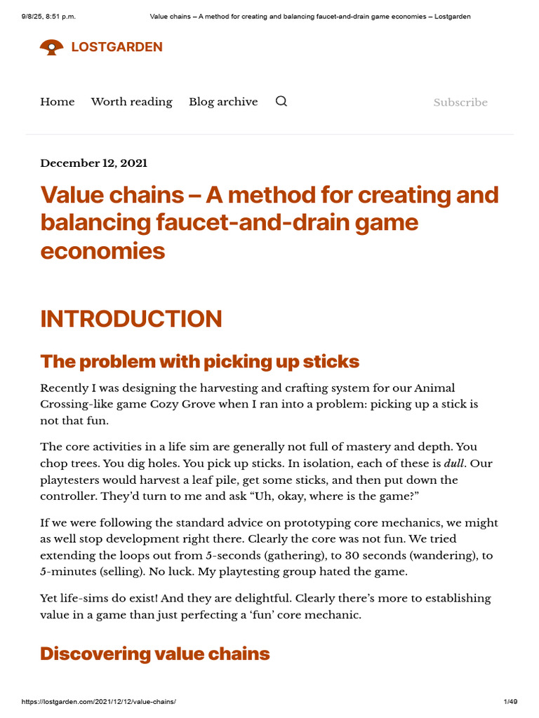 Value Chains - A Method For Creating and Balancing Faucet-And-drain ...