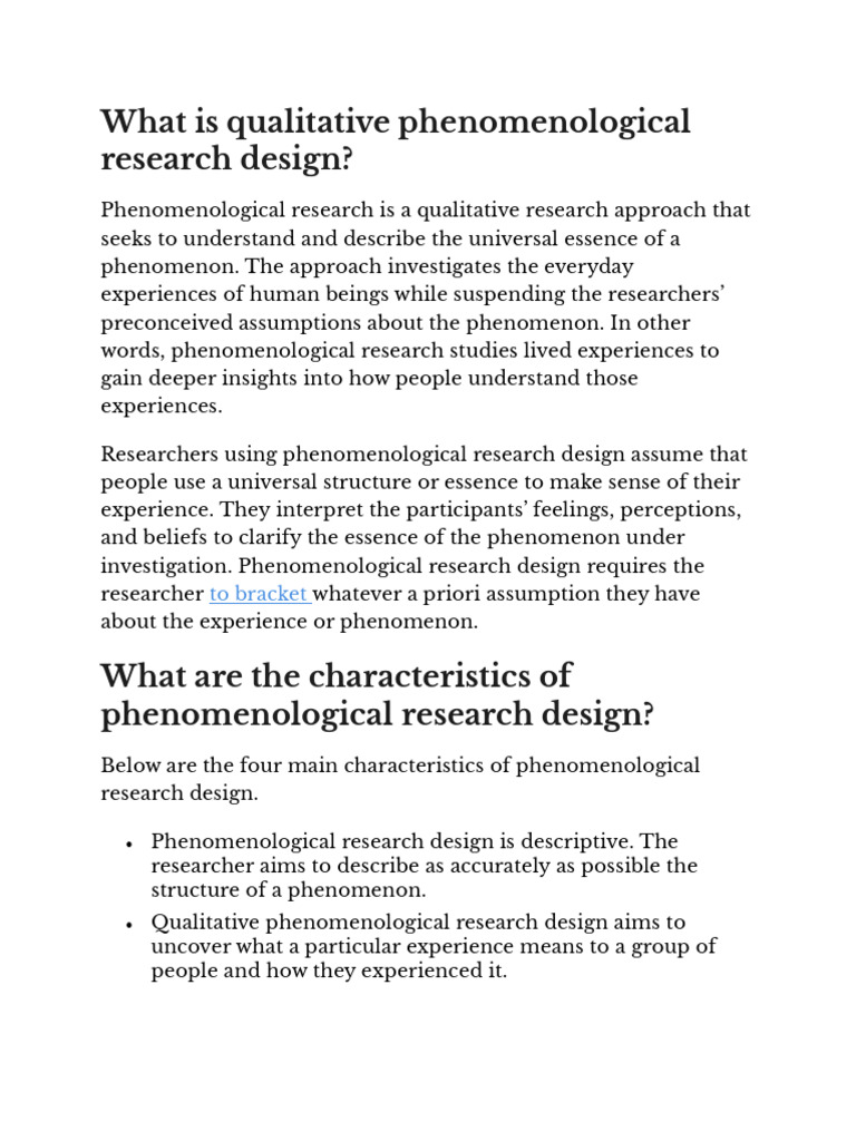 Phenomenology and Case Study | PDF | Case Study | Qualitative Research