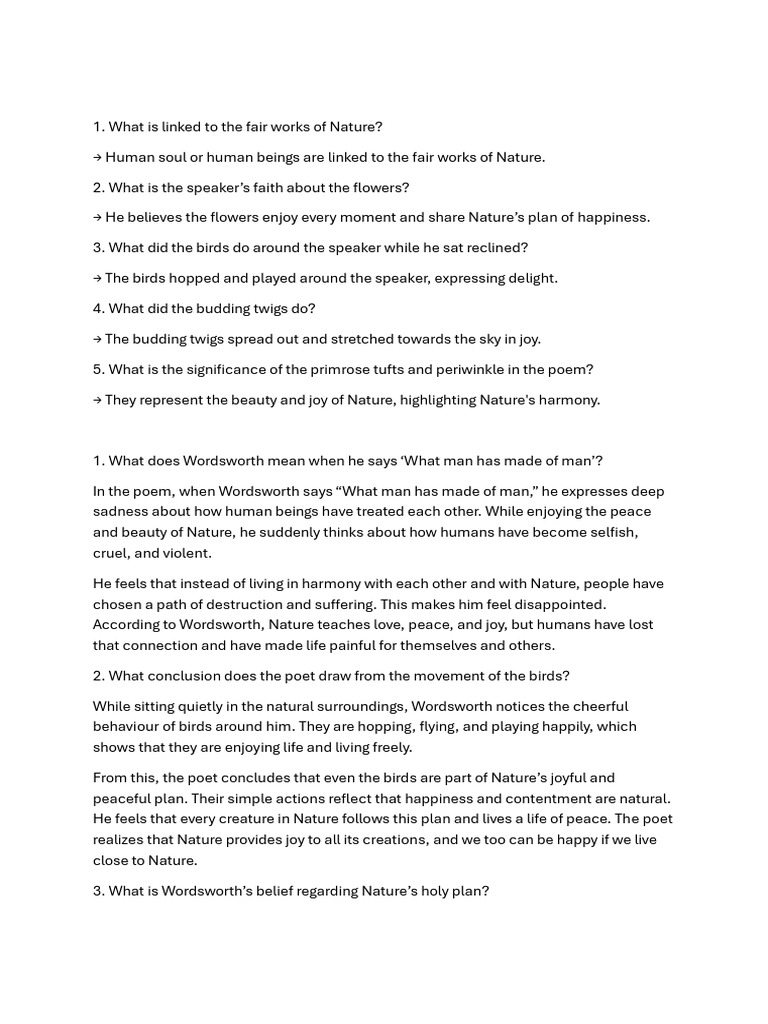 Lines Written in Early Spring | PDF