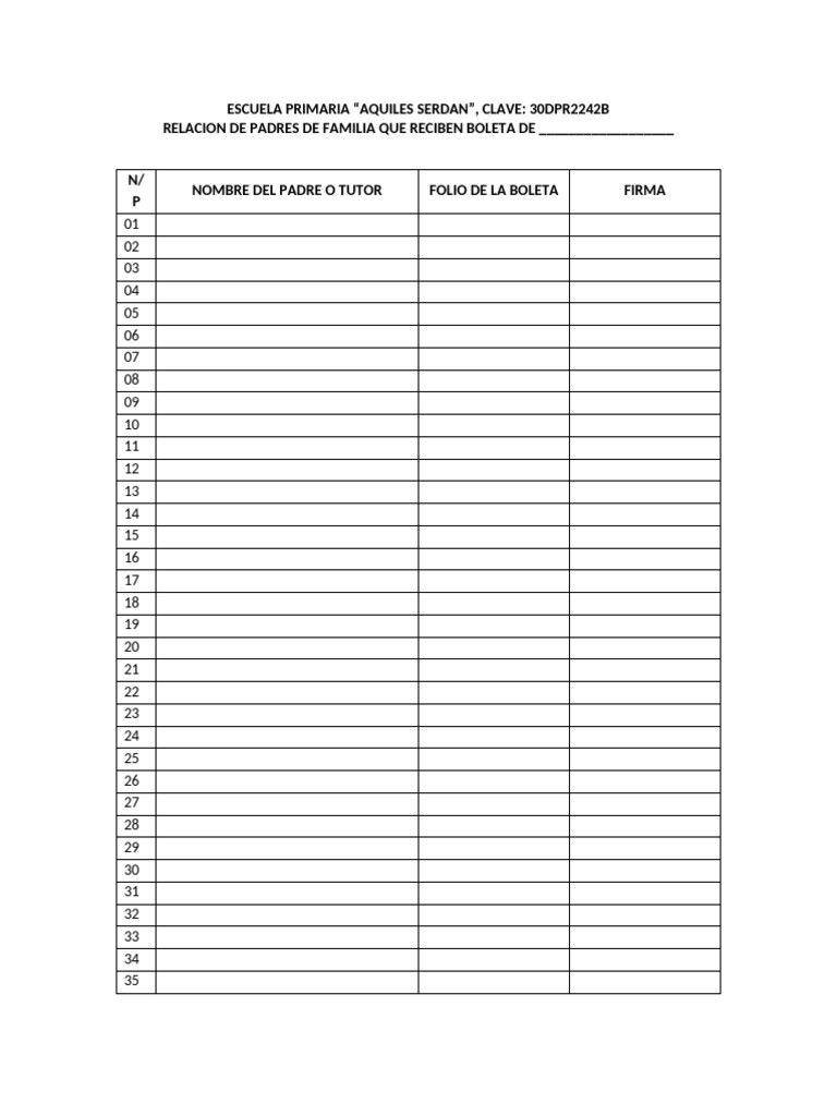 Formato Entrega de Boletas | PDF