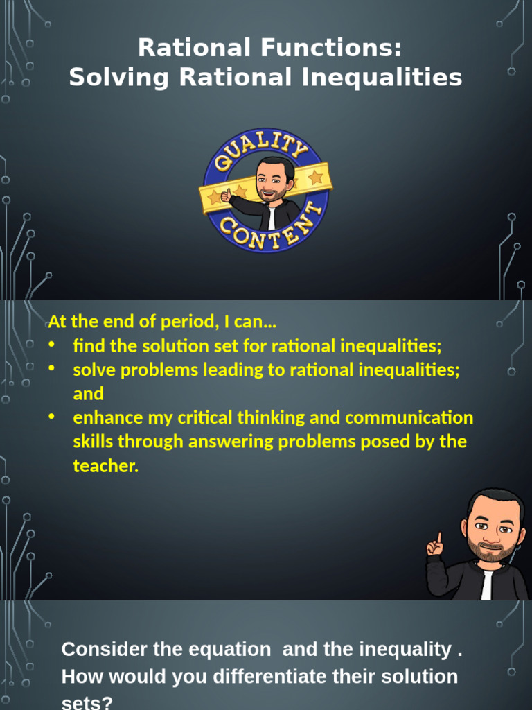 Solving Rational Inequalities Guide | PDF