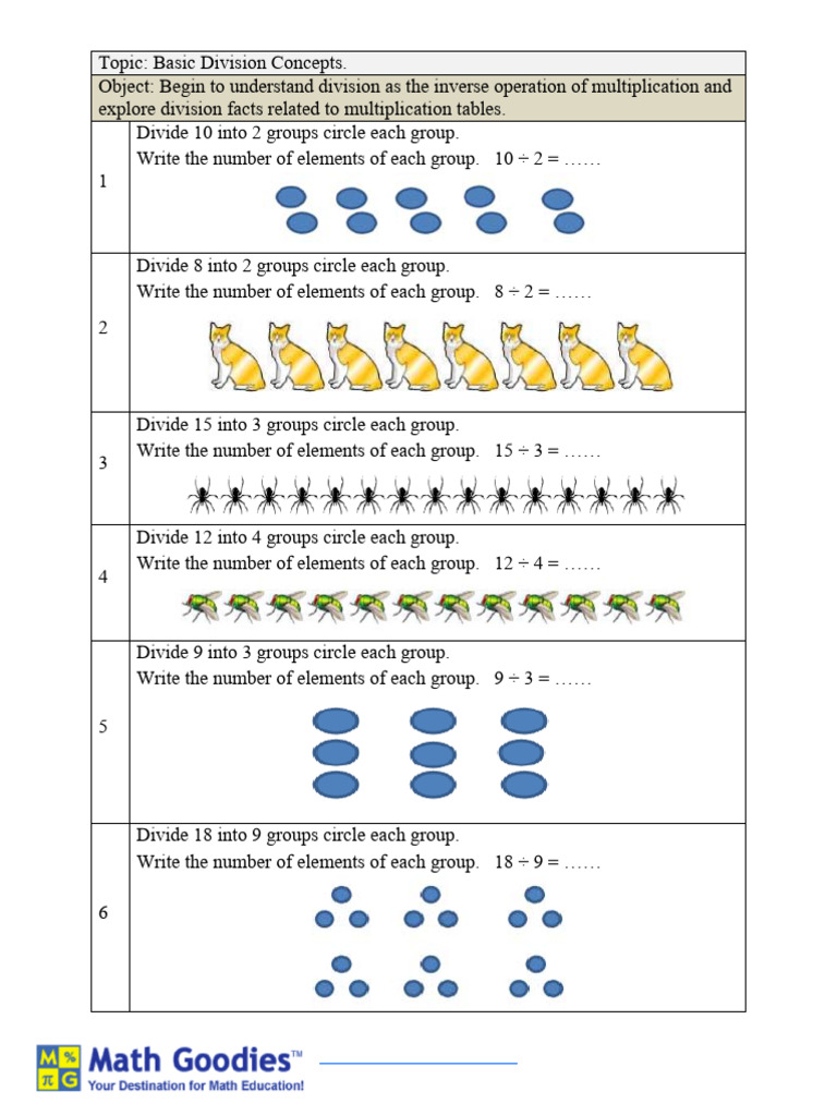 Division Concepts for Grade 2 | PDF