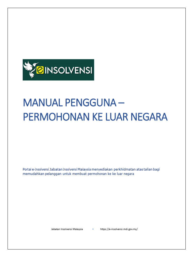 E-Insolvensi - Panduan Untuk Ke Luar Negara | PDF