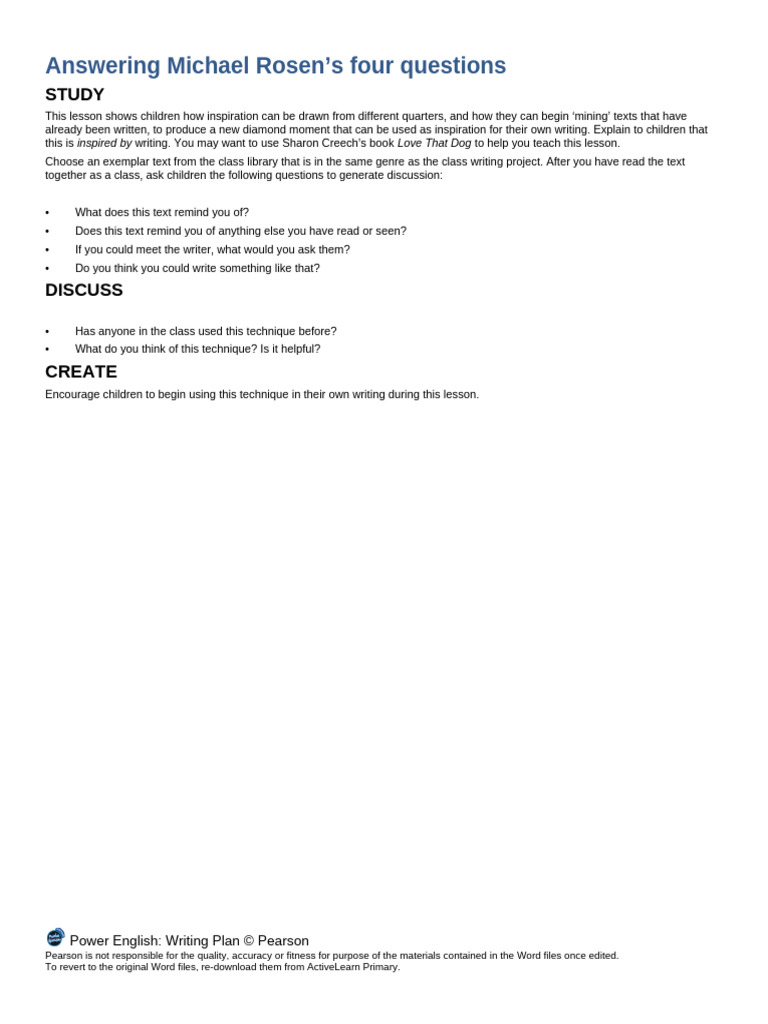 Answering Michael Rosen's Four Questions | PDF