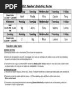 Duty Roster For The Month of November | PDF