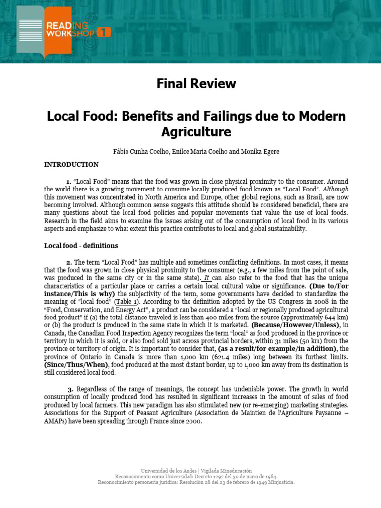 Local Food: Benefits and Challenges | PDF | Local Food | Agriculture