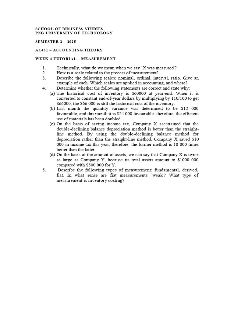 Ac421 - Week 4 Tutorial | PDF