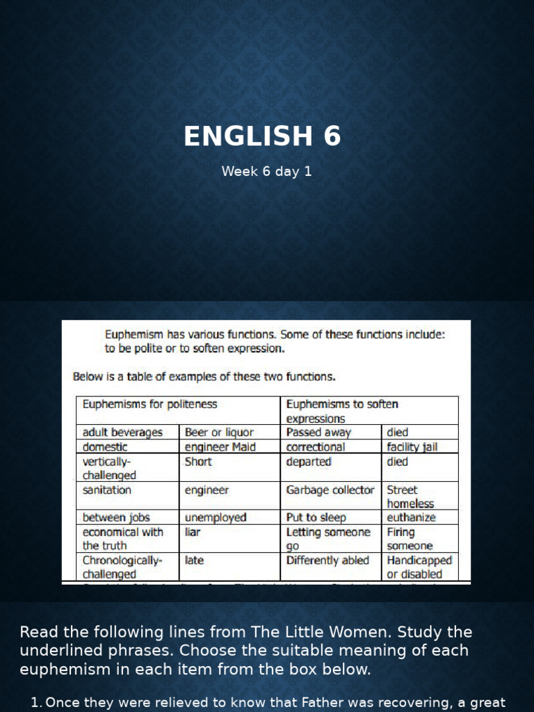 English 6 Quarter 1 Week 6 | PDF
