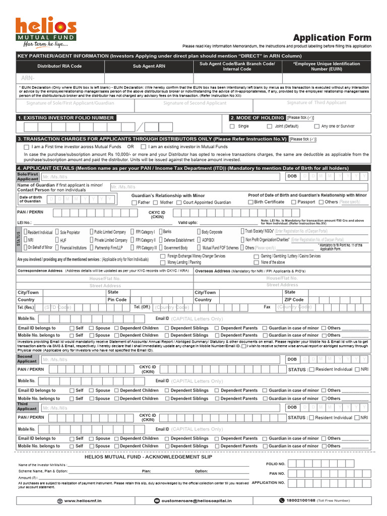 Helios Common Application Form | PDF | Cheque | Taxes