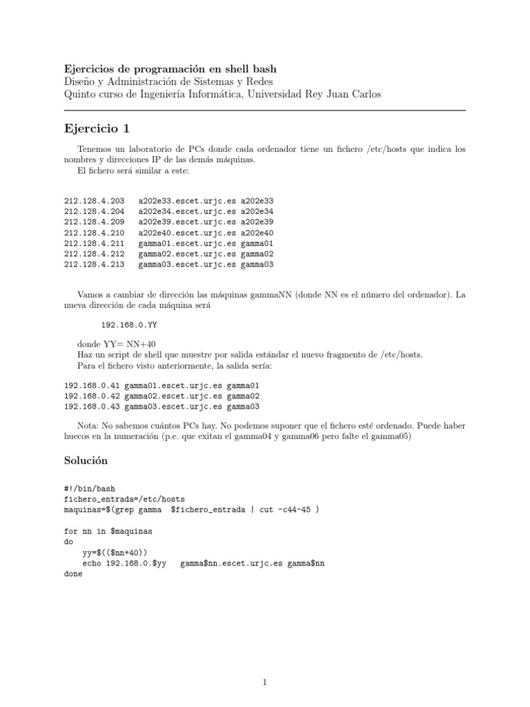 Ejercicios Bash | PDF | Correo electrónico | Archivo de computadora